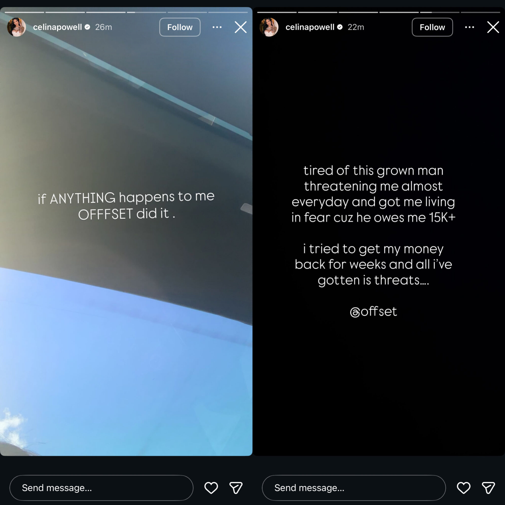 Celina Powell Post Video Of Rapper Offset Threatening Her Over $15K ...