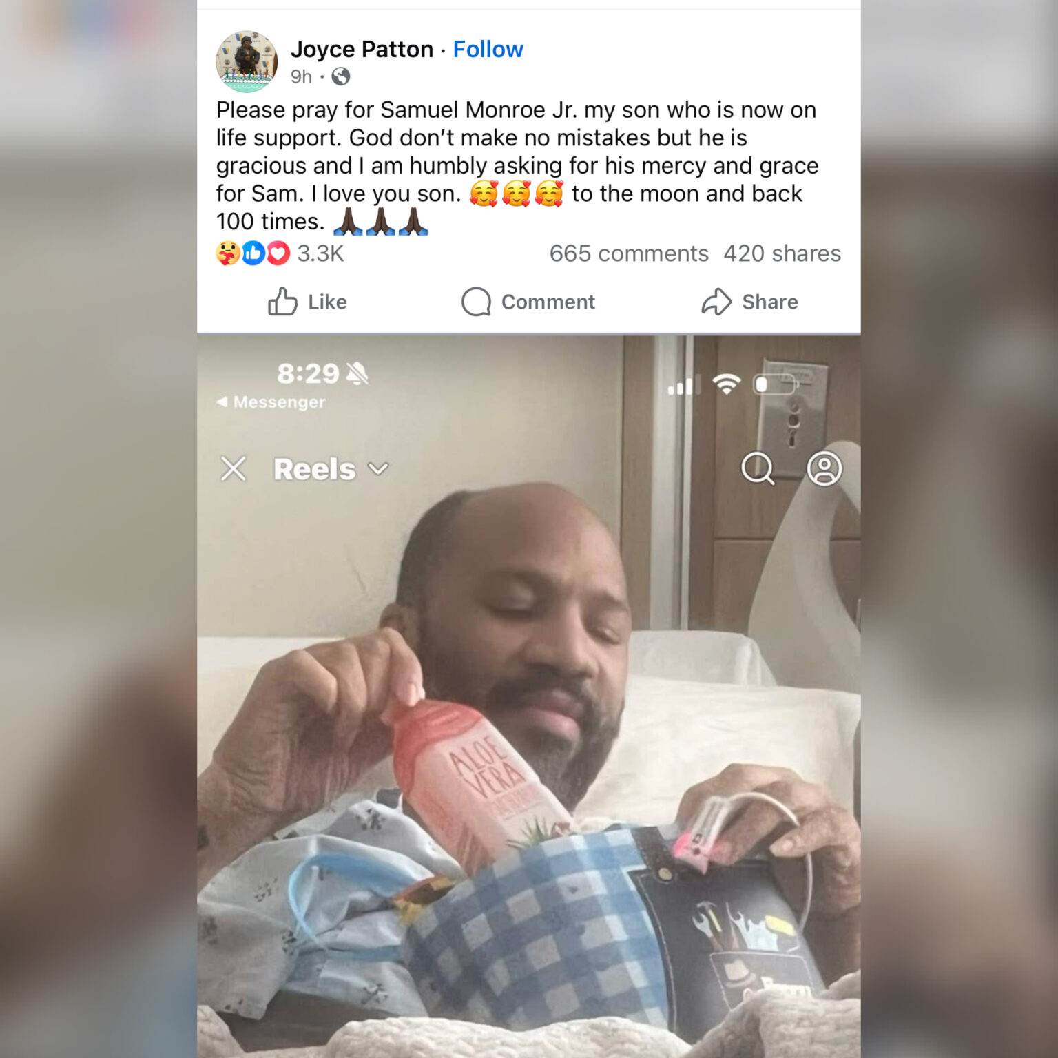 🙏 Samuel Monroe Jr. on Life Support Battling Meningitis—‘Menace II ...