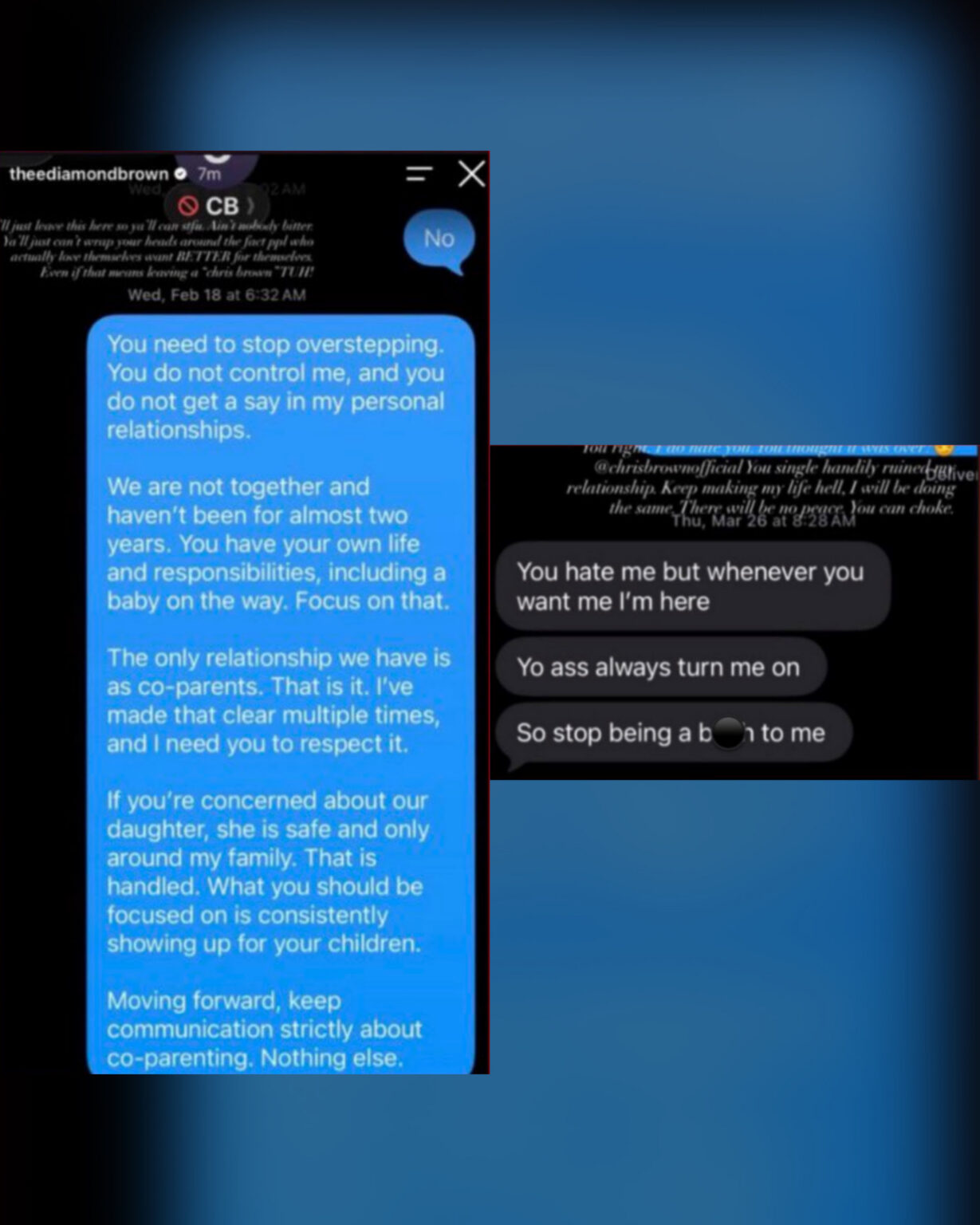 Chris Brown’s Baby Mama Diamond Brown Leaks Text Messages, Accuses ...
